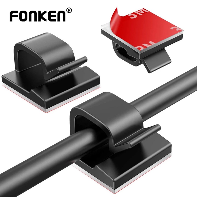Fonken 5 Piece Self-Adhesive Cable Tie Clip Rack Storage Management Car ...