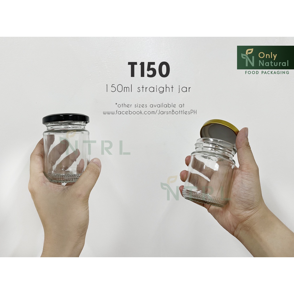 CT150 - 150ml Straight Glass Jar with plastic seals (sold per box of 24 ...