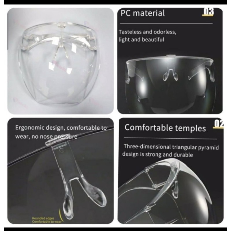 Psp face shield FACESHIELD SULTAN clear glass full face glasses/ANTI ...