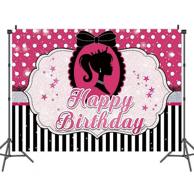 Cartoon Barbie Princess Photography Backdrop Birthday Party Decoration ...