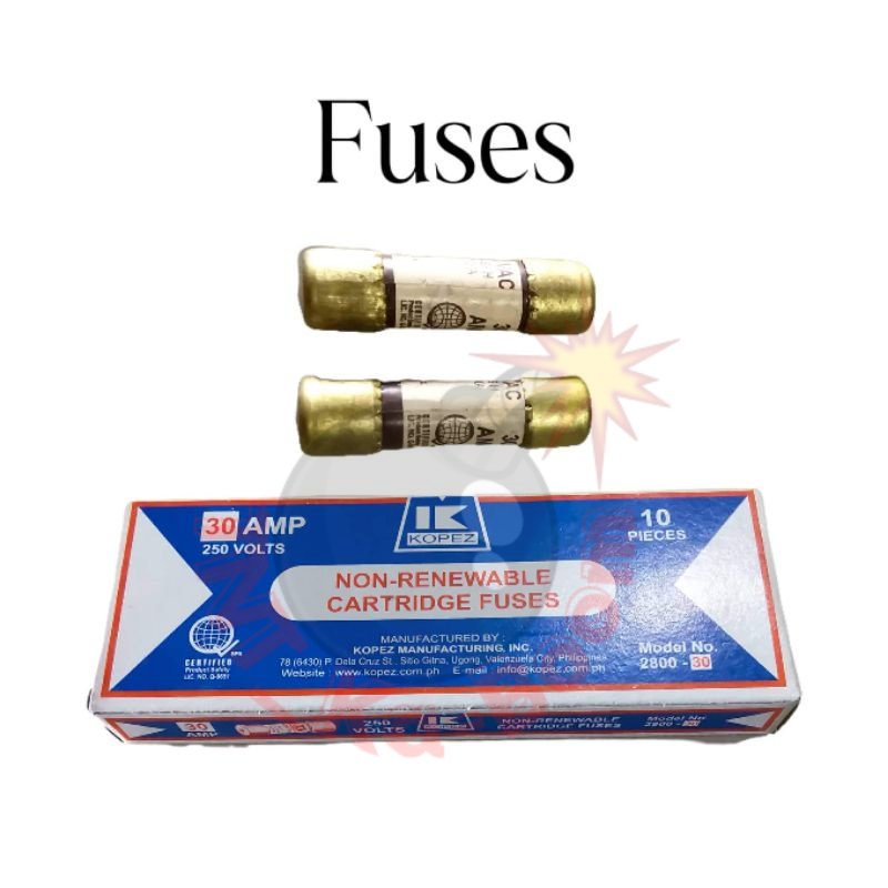 FUSE 30AMP | 250 VOLTS | Non renewable cartridge fuses | sold per piece ...