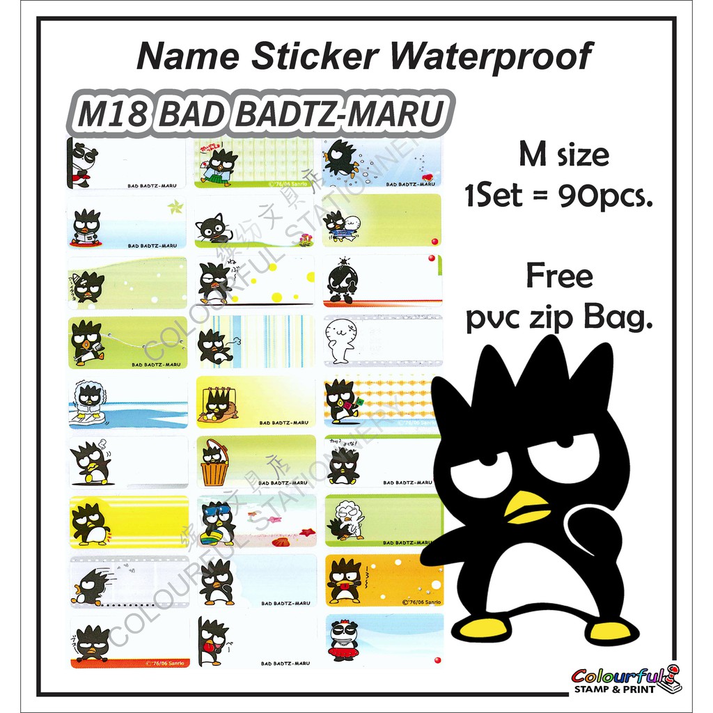 NAME STICKER BAD BADTZ-MARU (WATERPROOF) (READY STOCK) | Shopee Philippines