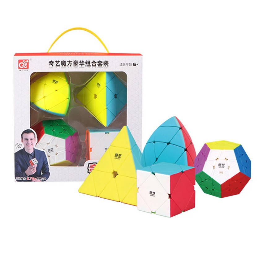 QiYi Gift Set WCA 4 in 1 Shaped Cube Megaminx Pyraminx Skewb Speed ...