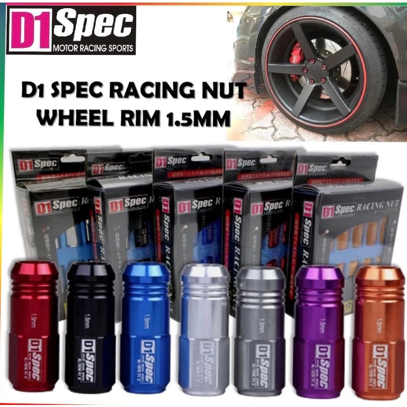Racing D1 SPEC Wheel LUG NUTS 20 Pieces/Set M12*1.5 | Shopee Philippines