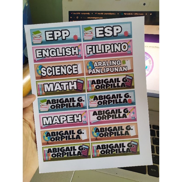 SUBJECT STICKER LABEL | Shopee Philippines