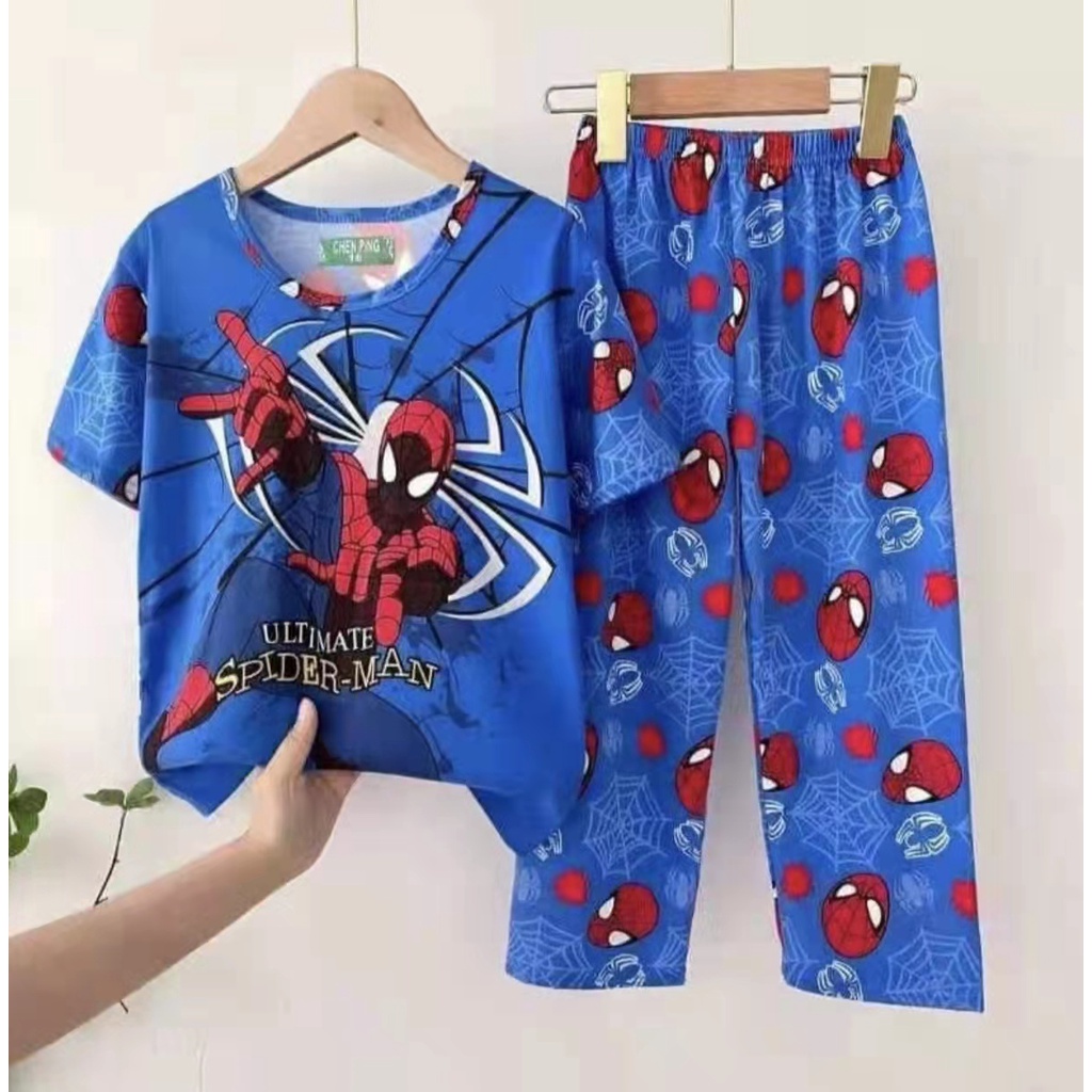TERNO KIDS PAJAMA SPIDER MAN DESIGN | Shopee Philippines