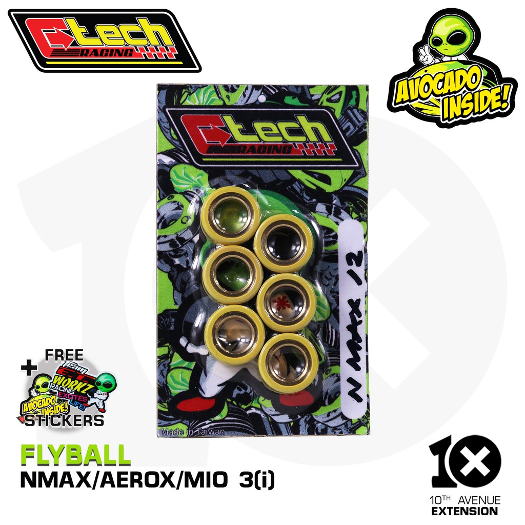 10thX ETECH Avocado CVT Roller Set Weight (Bola) for ADV150, PCX150 ...