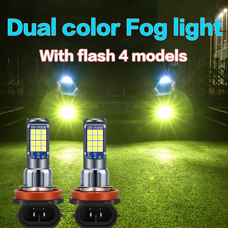 1PCS 24LED 3030SMD Dual color 4 models LED fog lamp H1 H3 LED Bulb H4 ...