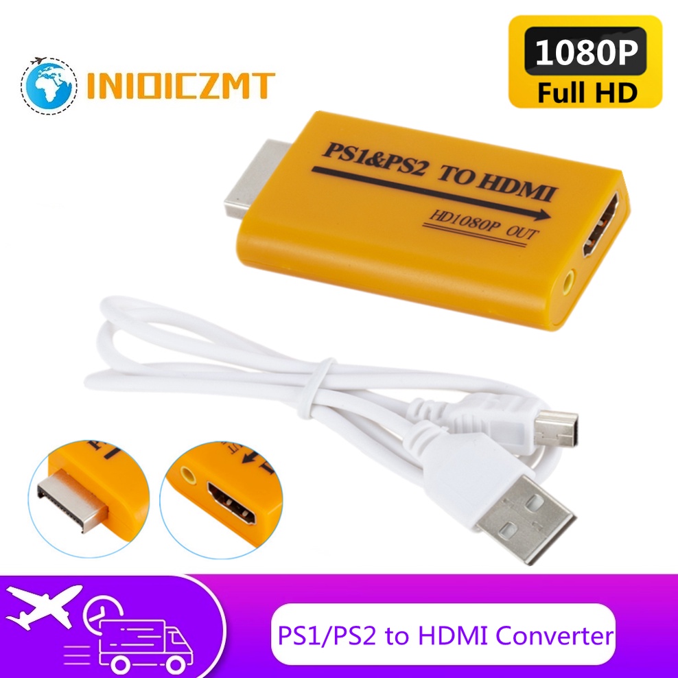 For PS1/ PS2 to HDMI Adapter Converter Up to 1080P Output For Monitor ...