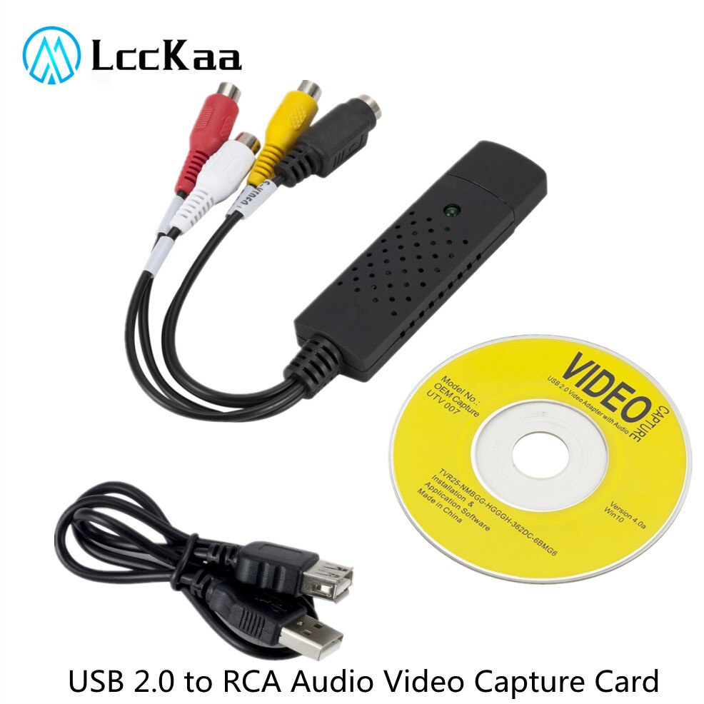 LccKaa USB 2.0 to RCA Cable Adapter Converter Audio Video Capture Card ...