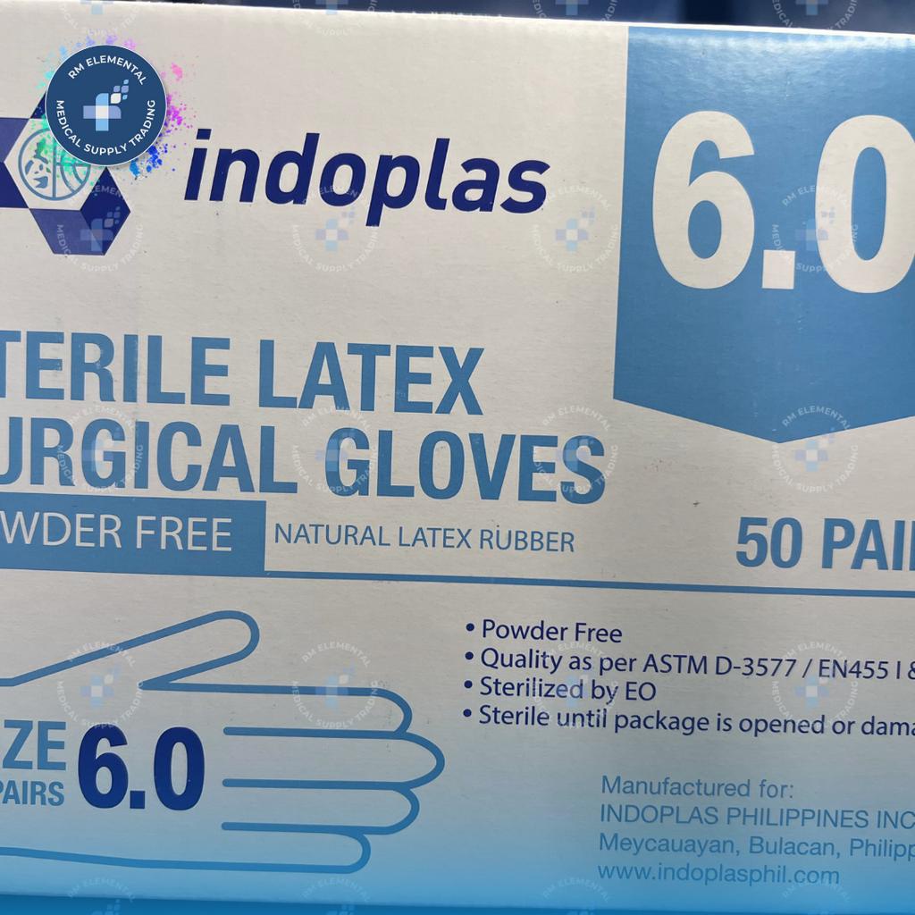 [ BOX ] INDOPLAS Sterile Latex Surgical Gloves 6.0, 6.5, 7.0, 7.5, 8.0 ...