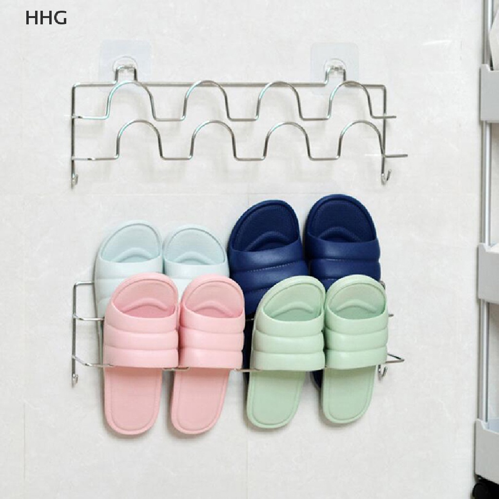 HHG Wall Mounted Slipper Storage Rack Hanging Shelf Shoes Organizer ...