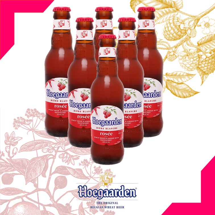 Hoegaarden Rosee Beer 248ml Bottle x 6 | Shopee Philippines