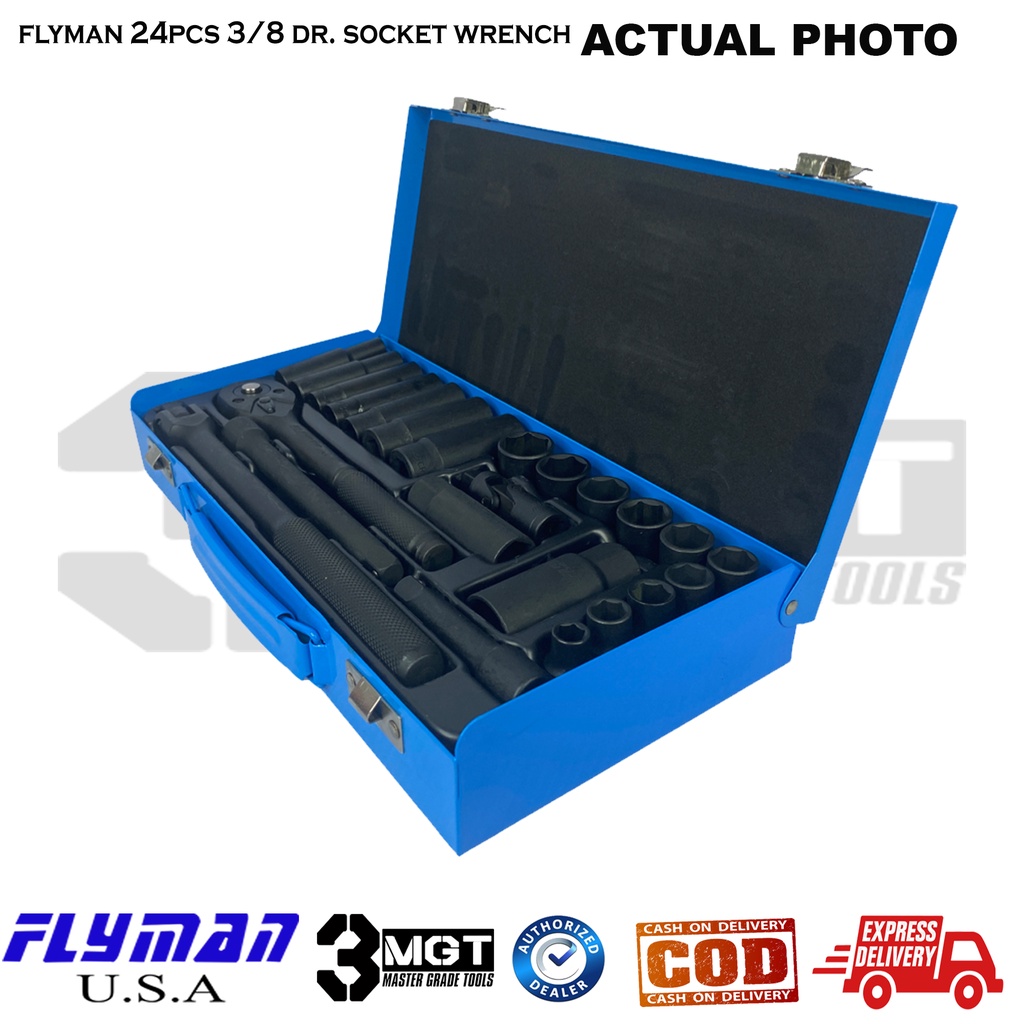 Flyman 24 Pcs. 3/8 Drive Socket Wrench Set | Shopee Philippines