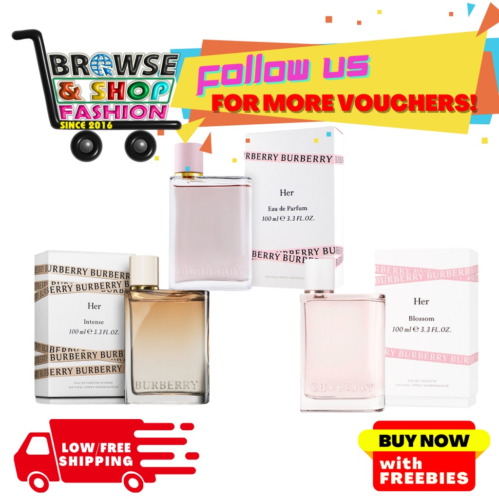 My Burberry Her Collection EDP, Blossom, and Intense 100ml | Shopee ...