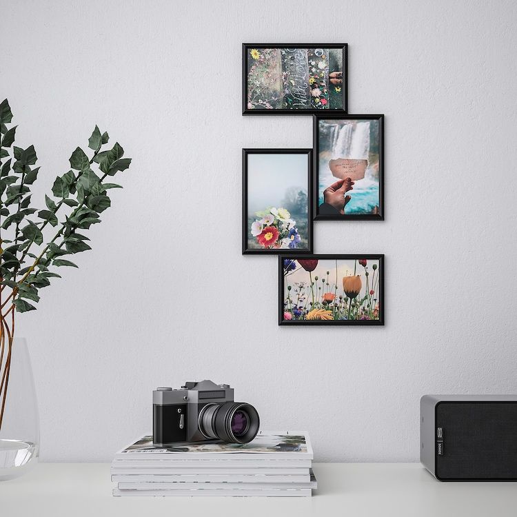 IKEA YLLEVAD Art Card Picture 4x Set Assorted collage Flowers 10x15cm ...