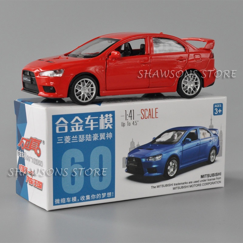 1:41 Scale Diecast Metal Toy Car Model Mitsubishi Lancer Evolution Pull ...