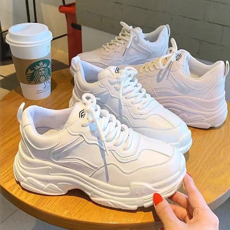 DAPHNE Korean Sneakers Rubber White Shoes for women SJ-127 | Shopee ...