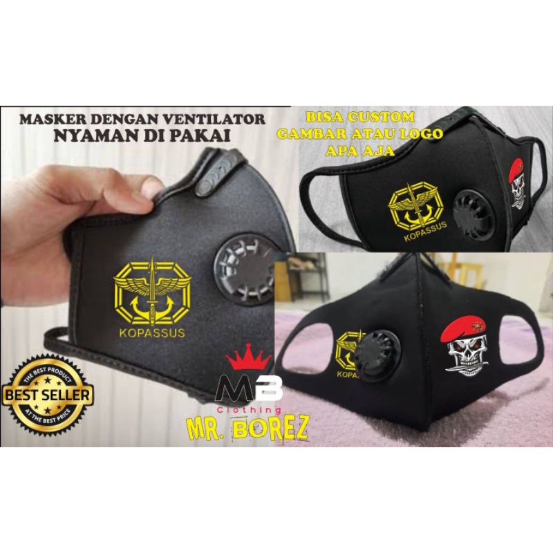 MERAH Kopassus Ventilator Mask // Kopassus Mask // Kopassus logo mask ...