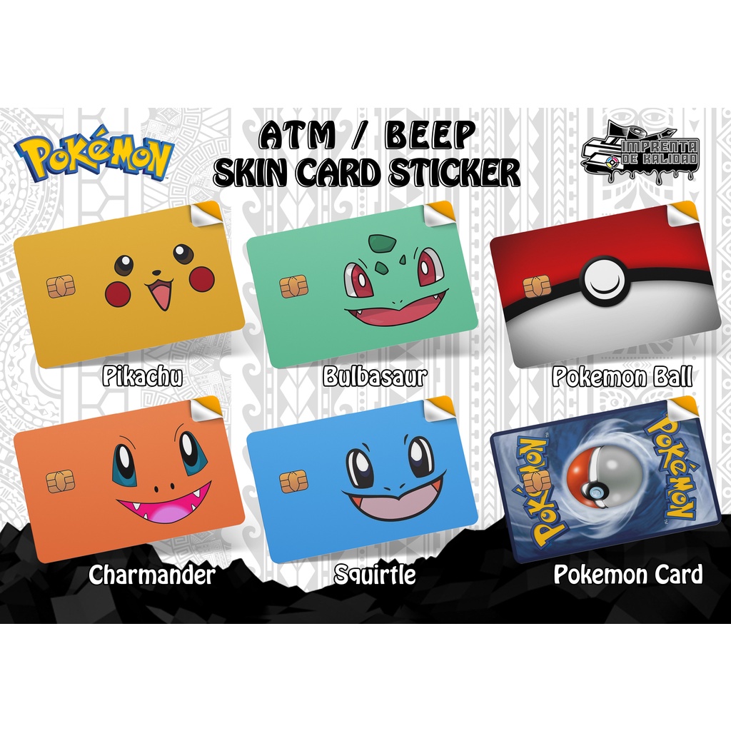 Pokemon Skin Card Sticker Vinyl Debit/ATM/beep card sticker skin ...