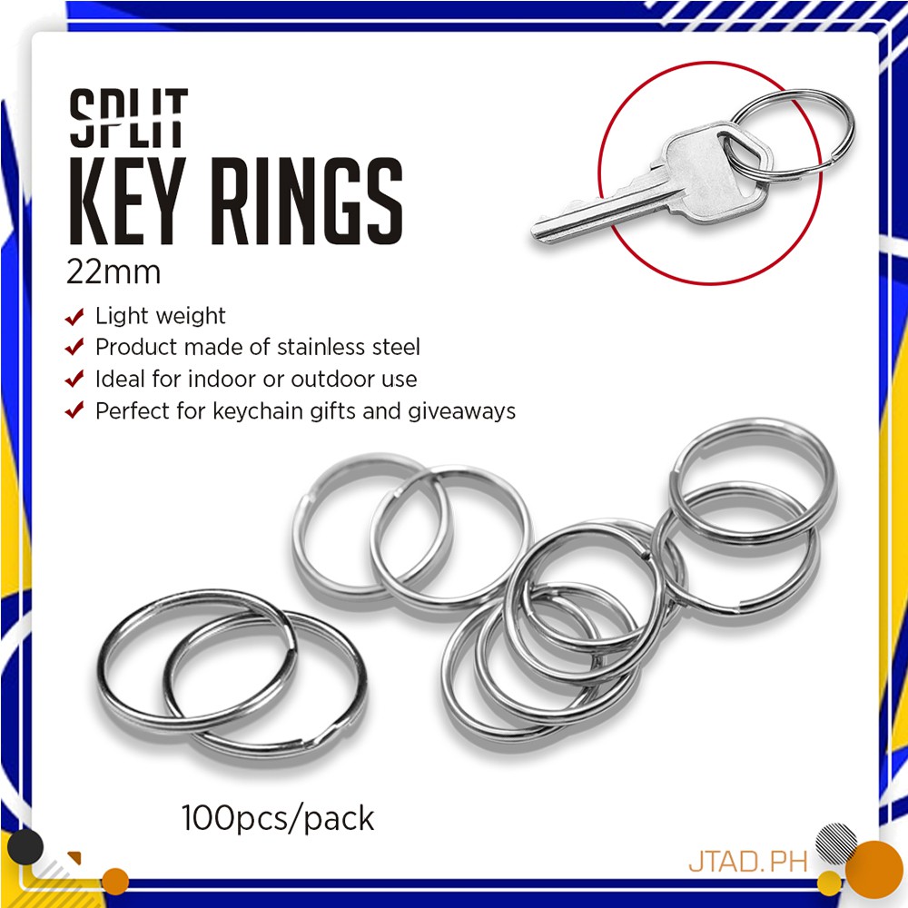 (100pcs) Stainless Steel Key Rings for Key Holder Making | Shopee ...