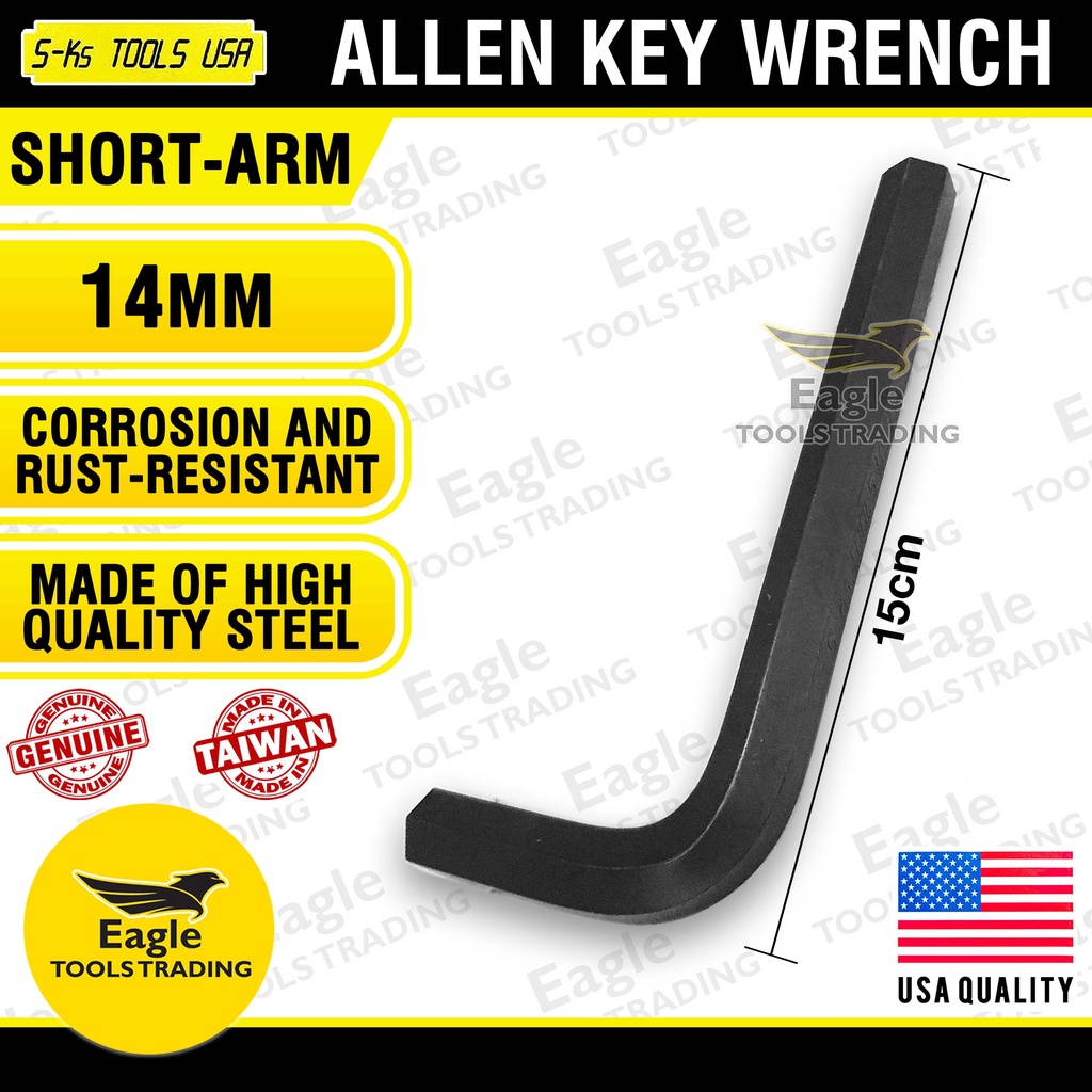 S-Ks Tools USA Allen Key Wrench 14mm 15cm length Short Arm Hex Key ...