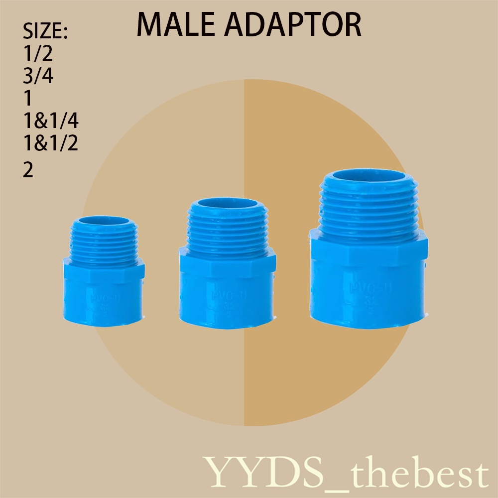 goflex male adaptor PVC water blue piping system tee (1/2)"(3/4")(1 ...