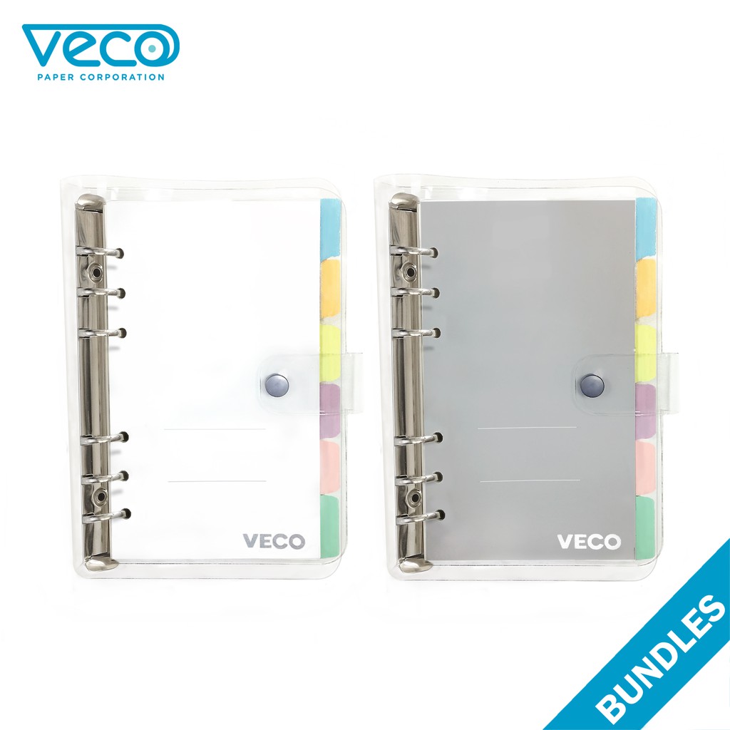 Veco Small Clear Agenda Notebook 6 Ring Binder Ruled (2pcs) | Shopee ...