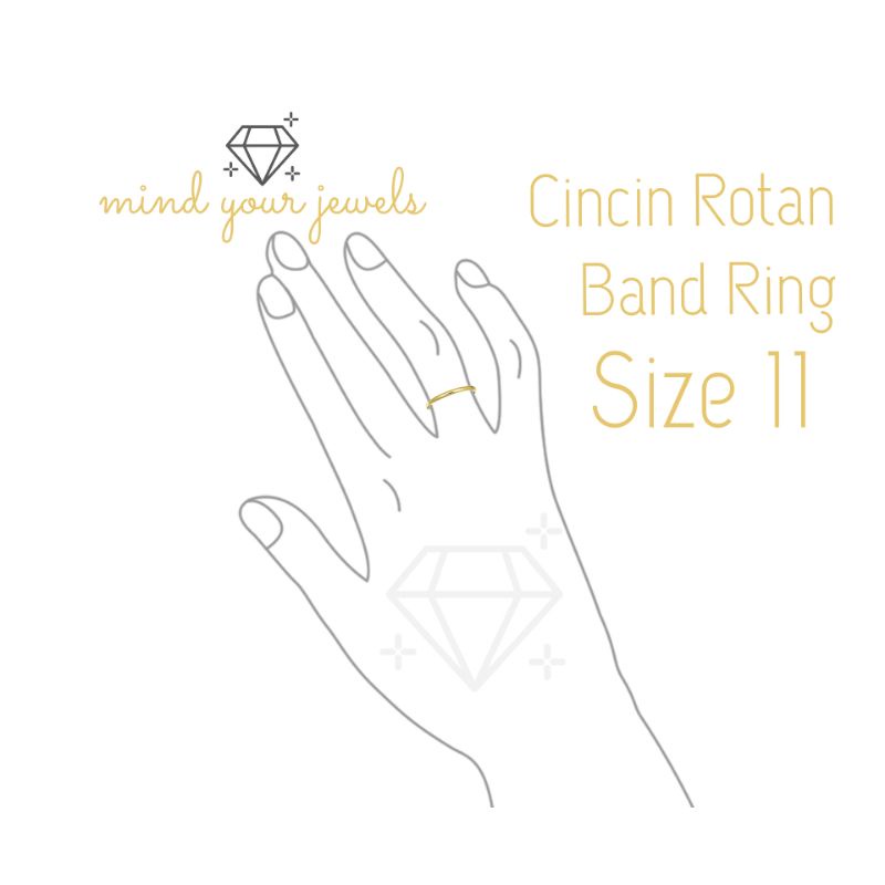 Mindyourjewels Gold Rattan Split Ring 916 saiz 11 | 916 gold band ring ...