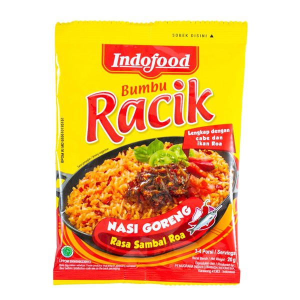 INDOFOOD Seasoning Racik Fried Rice with Sambal Roa Flavor 20gr ...