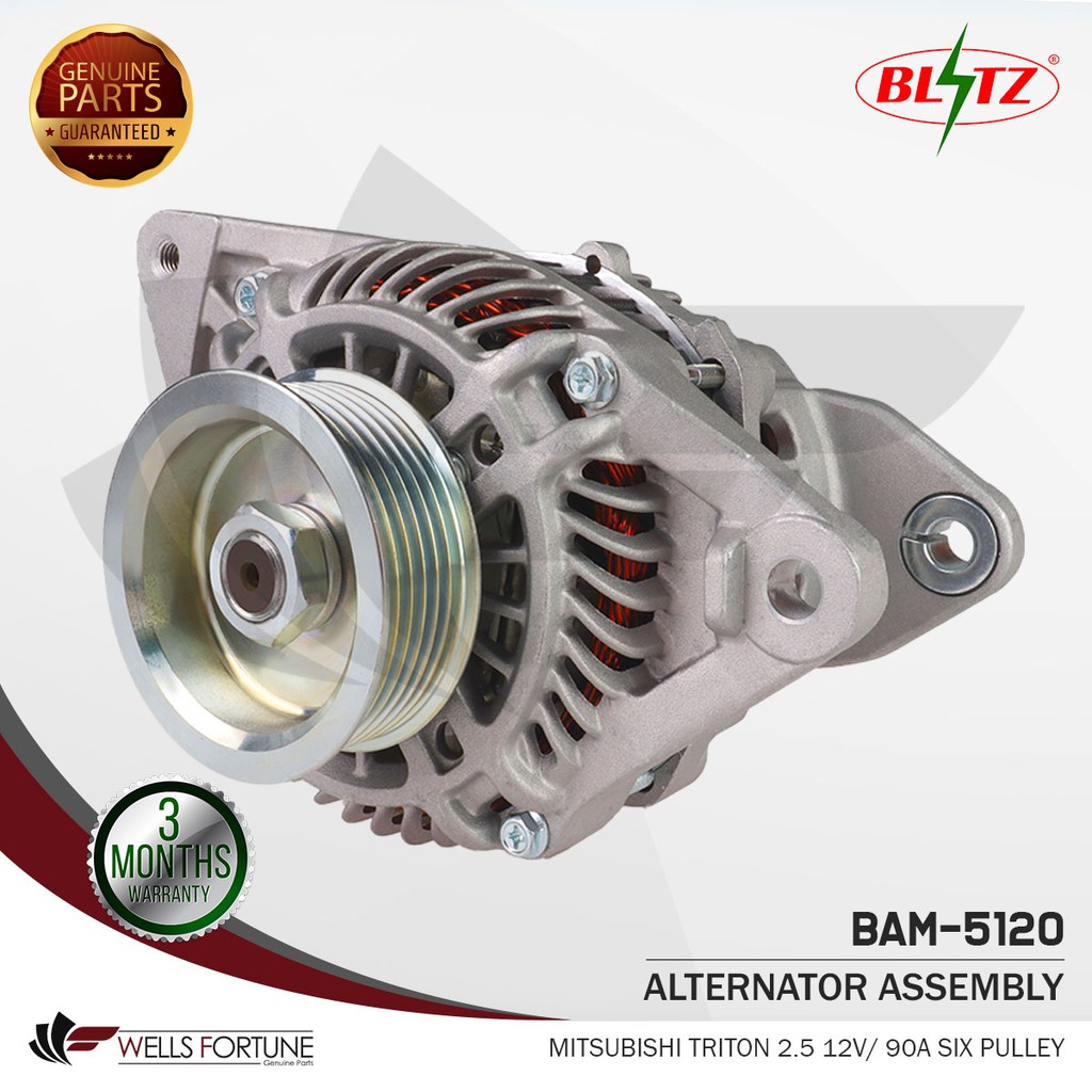 MITSUBISHI TRITON 2.5 12V 90A W/ PUMP SIX PULLEY BLITZ ALTERNATOR ...