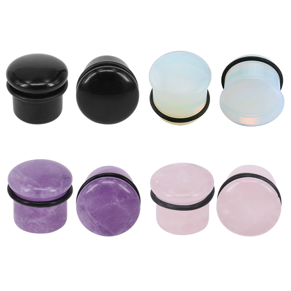 5MM-10MM Natural Stone Ear Plugs Tunnels Mushroom Expanders Gauges ...