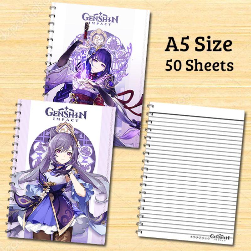 A5 Size Genshin Impact Notebook Electro Element Genshin Notebook ...
