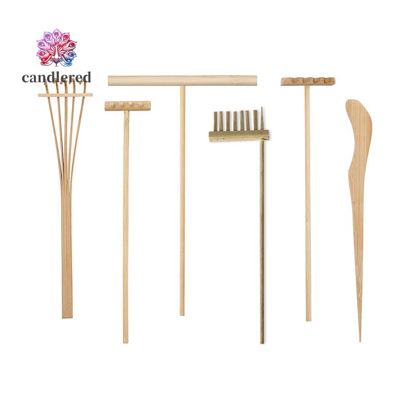 Mini Japanese Zen Garden Rake Bamboo Tool Set, Wooden Sandbox Sand Play ...