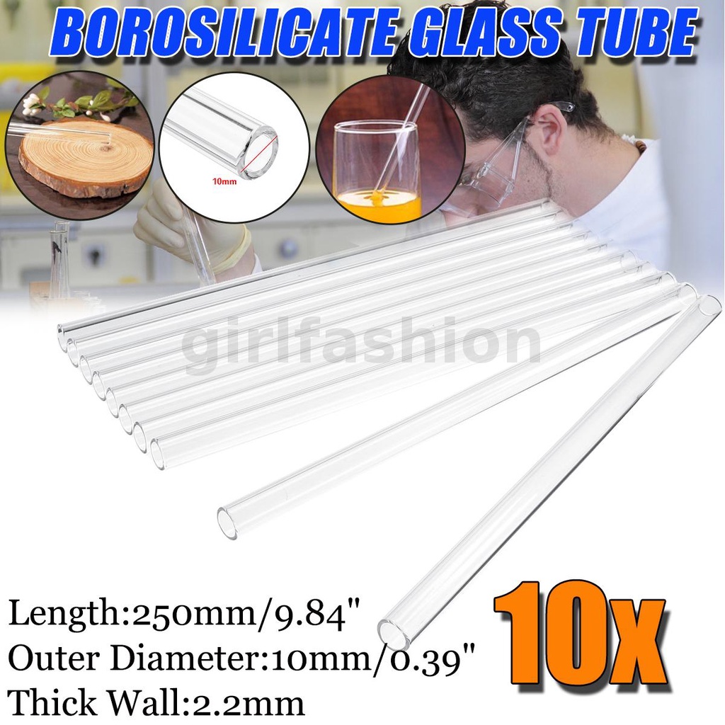 10Pcs Glass Tubing Super Thick Borosilicate Glass Pyrex Tube | Shopee ...