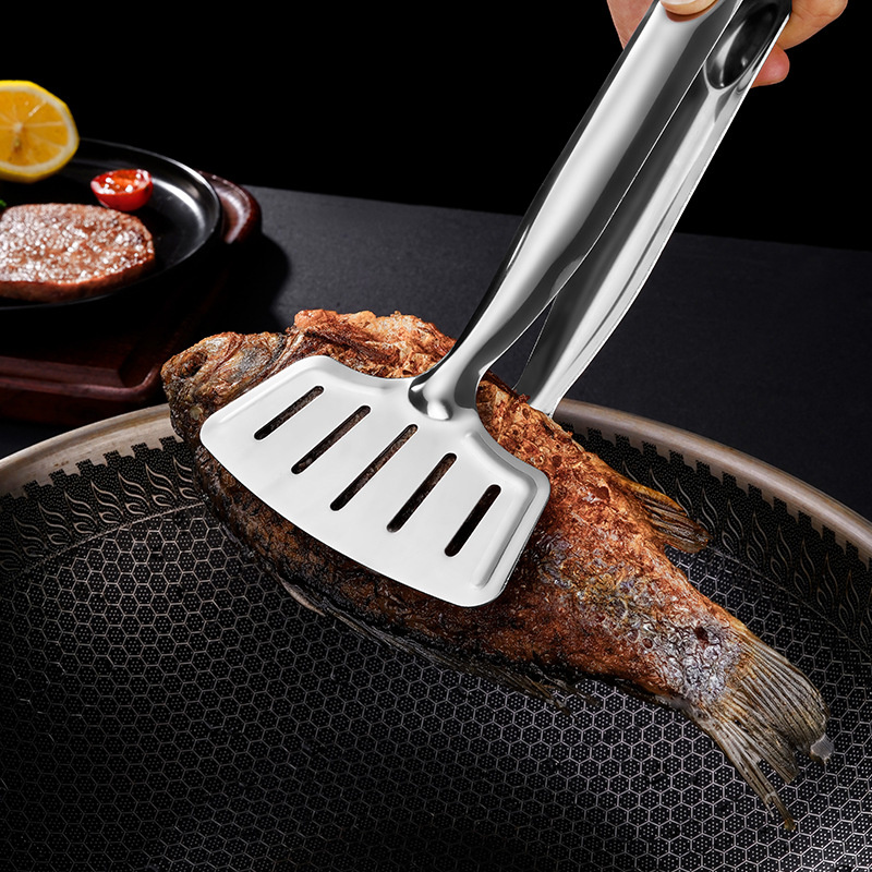 Stainless steel steak tongs frying fish spatula barbecue tongs kitchen ...
