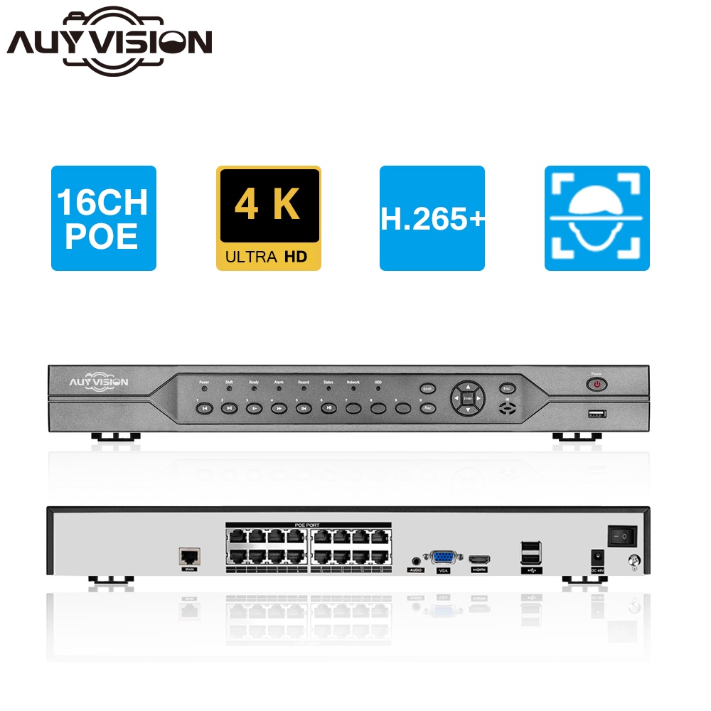 XMeye 16CH 4K Network Video Recorder 8MP Ai Human Face Detection POE ...
