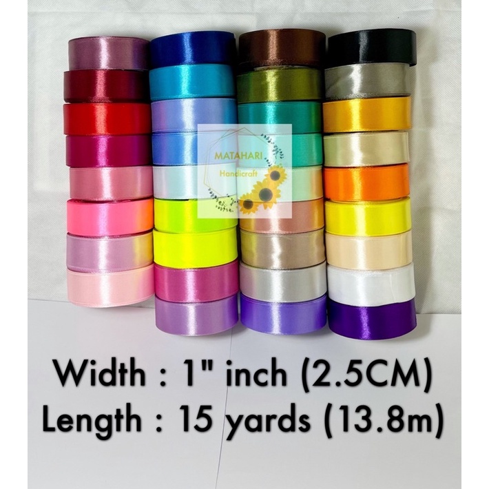 15Yards+- 2.5cm(1") Premium Satin Ribbon Party Decoration DIY Reben ...