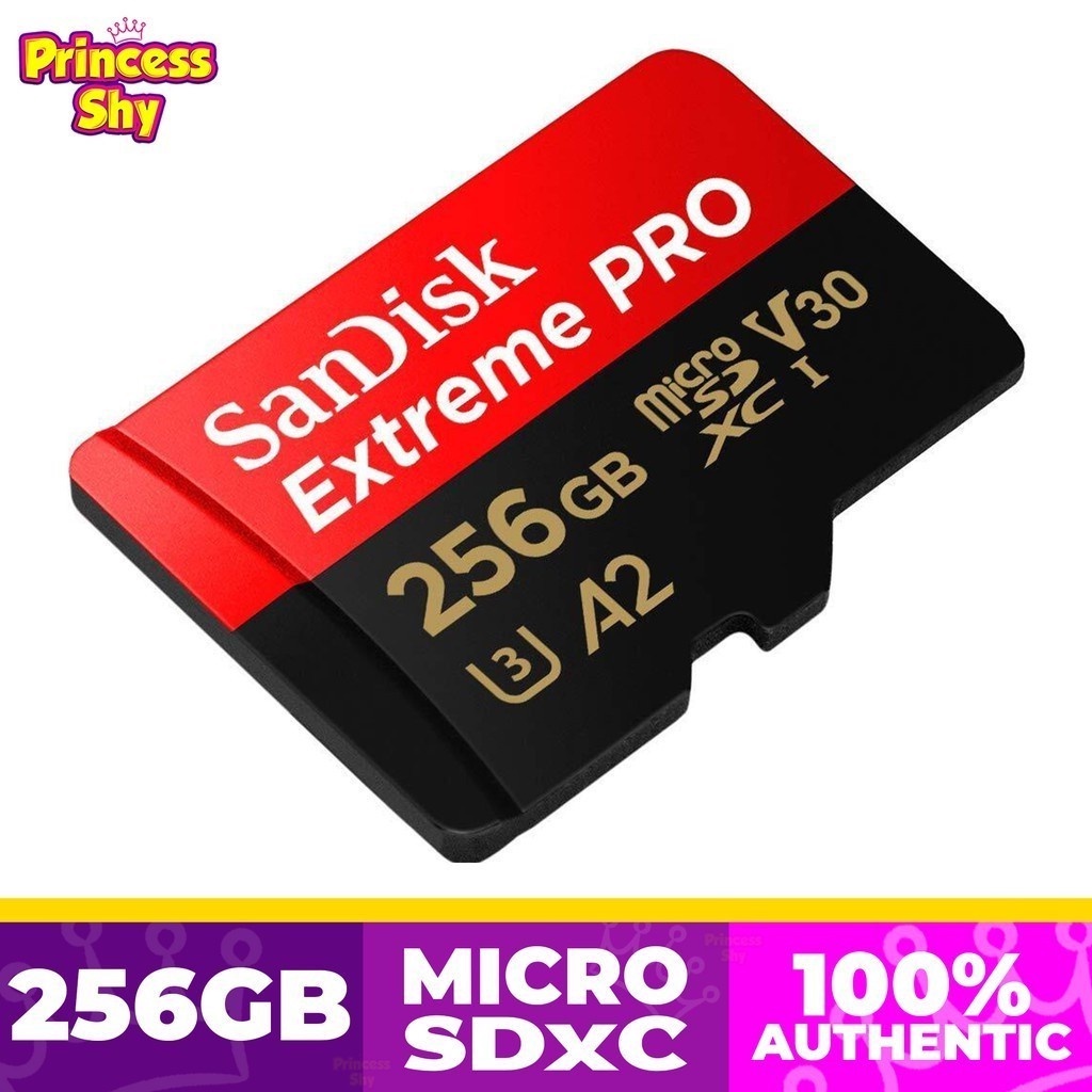 SanDisk 256GB Micro SDXC Extreme Pro Class 10 UHS-1 U3 4K A2 Memory ...