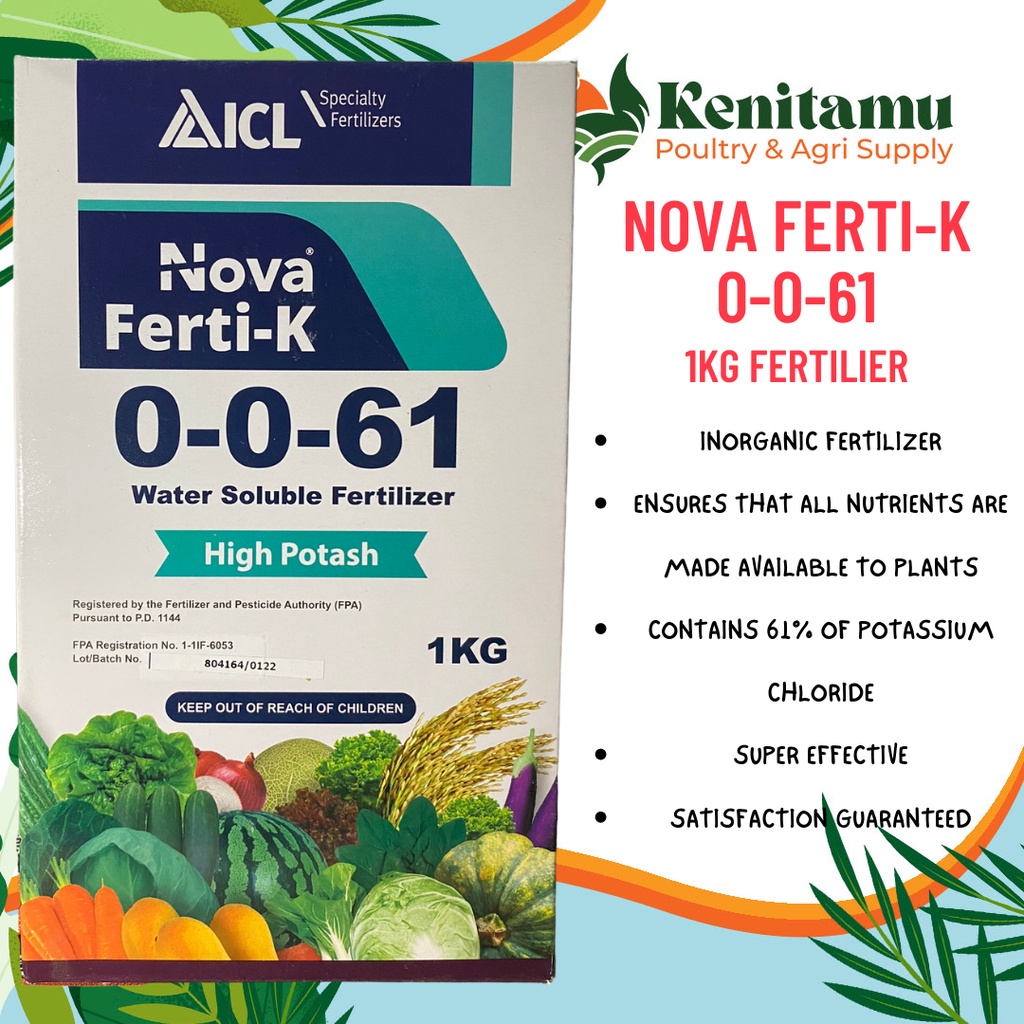NOVA FERTI-K 0-0-61 1KG FERTILIZER BY: ICL | Shopee Philippines