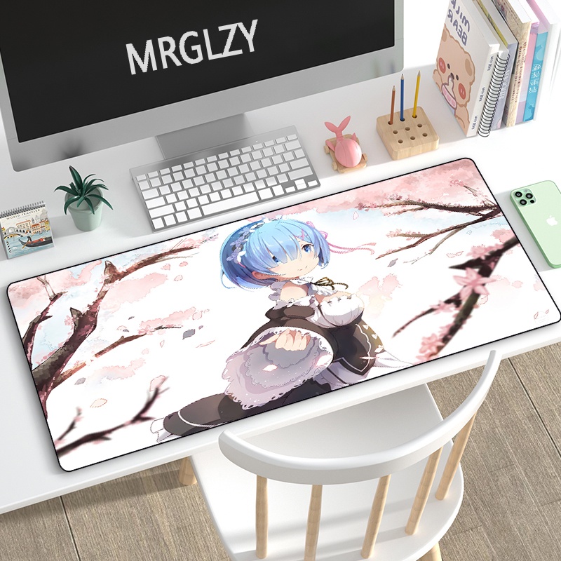 Anime Cute Girl Rem Mouse Pad Gamer Large DeskMat Placemat Computer ...