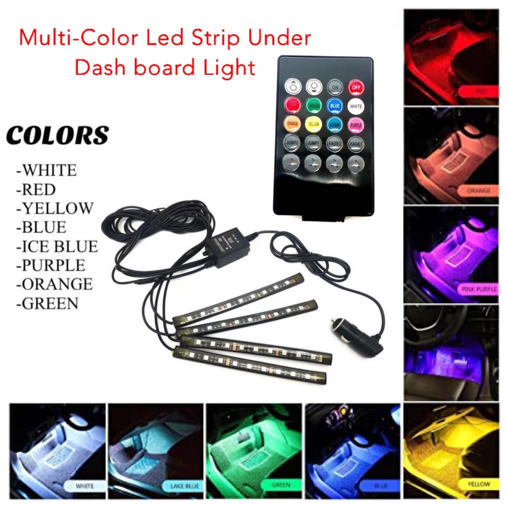 LD (0587) RGB LED 7 Color Car Interior Atmosphere Multi-color LED Strip ...