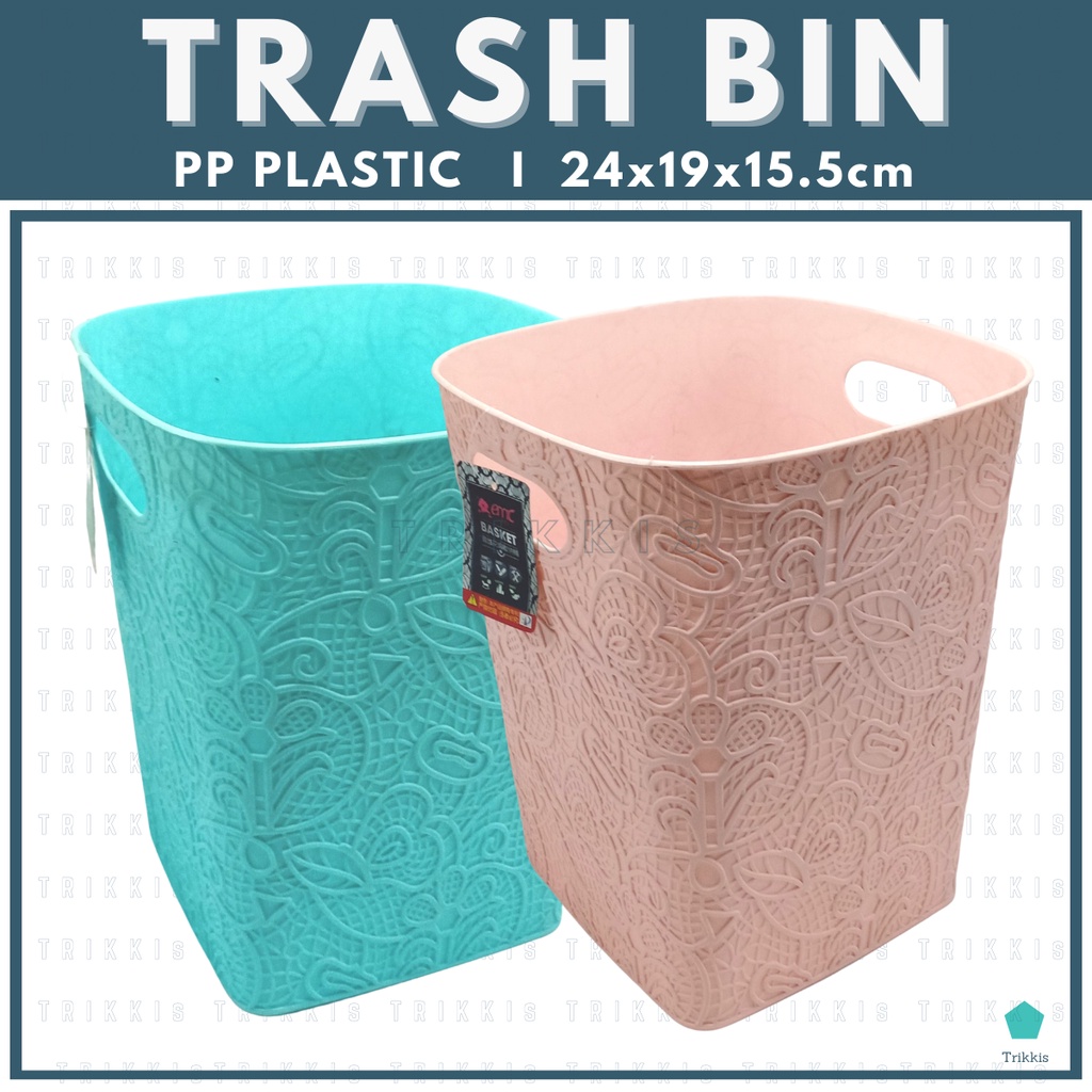 Plastic Trash Bin weave design/Colorful Trash Bin/ Kitchen Trash Bin ...