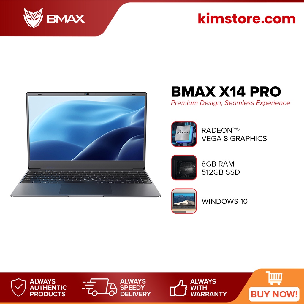 BMAX Laptop X14 Pro 8GB+512GB High-Speed Ryzen Radeon 14.1 Inch IPS ...