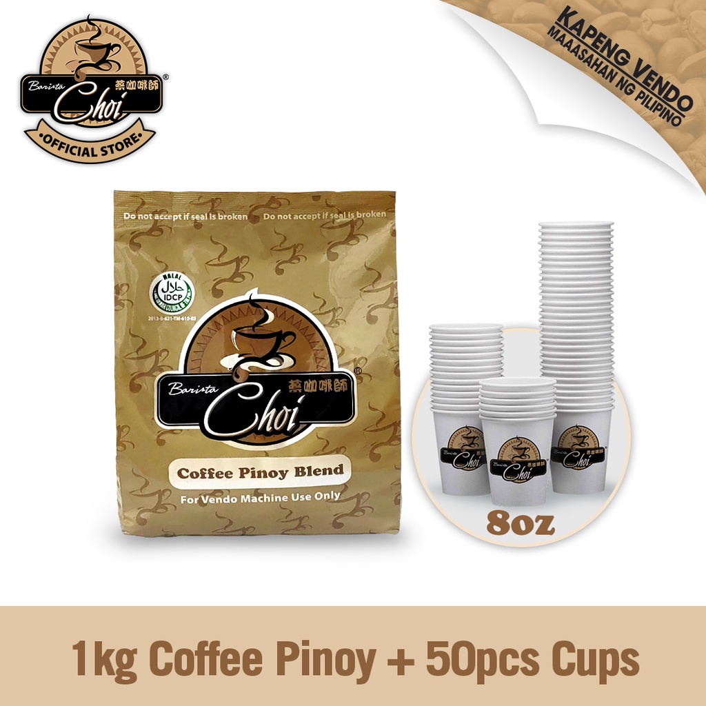 Barista Choi Vending Machine Supplies 1kg Coffee Pinoy Blend and 50pcs ...
