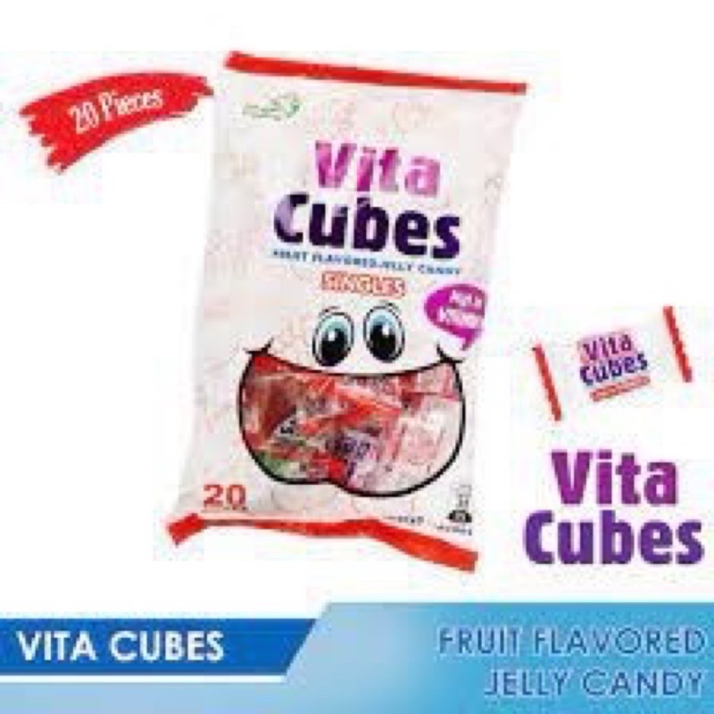 Vita Cubes Fruit Flavored Jelly Candy Singles 90g x 20pcs | Shopee ...