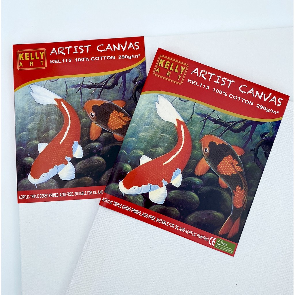 18x18 in. PRO ARTIST Stretched Canvas KELLY ART (Archival,100%Cotton ...