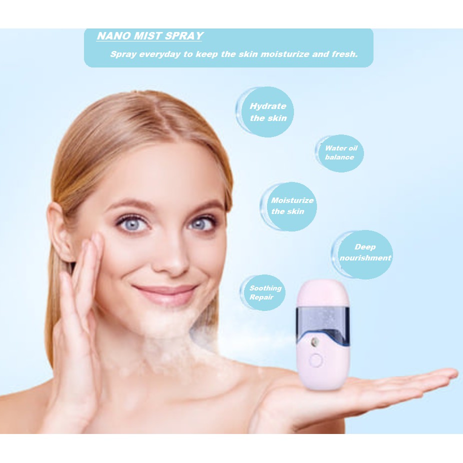 Nano mist spray Portable nano spray Rechargeable face spray hydrator ...