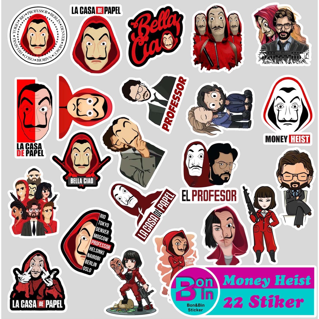 Money Heist Sticker set (22Pcs) | Shopee Philippines