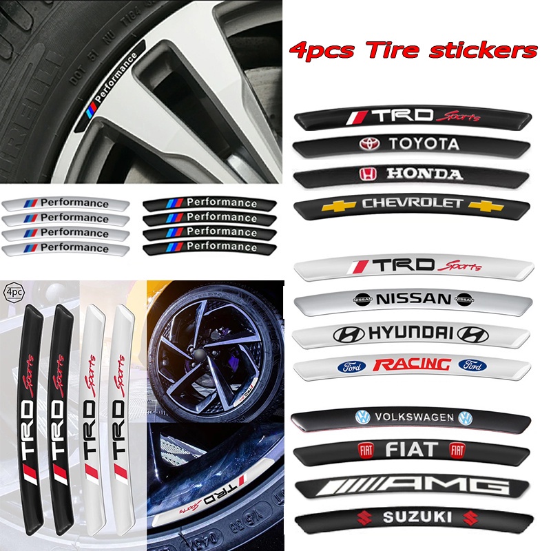 4pcs Car Sticker Wheels Sticker Race Car Rims Car Tire sticker For ...